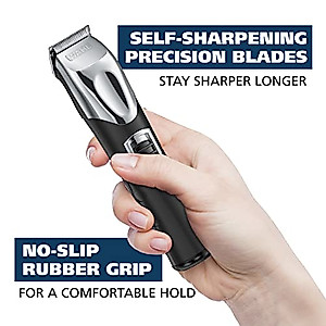 Wahl USA Rechargeable Lithium Ion All in One Beard Trimmer for Men with Detail and Ear & Nose Hair Trimmer Attachment – Model 9854-600B