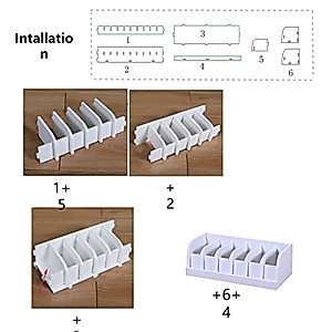 Belt Organizer, 6 Compartments Bamboo Belt Holder Storage Rack Belt Case Display for Closet Drawer Men Women, White