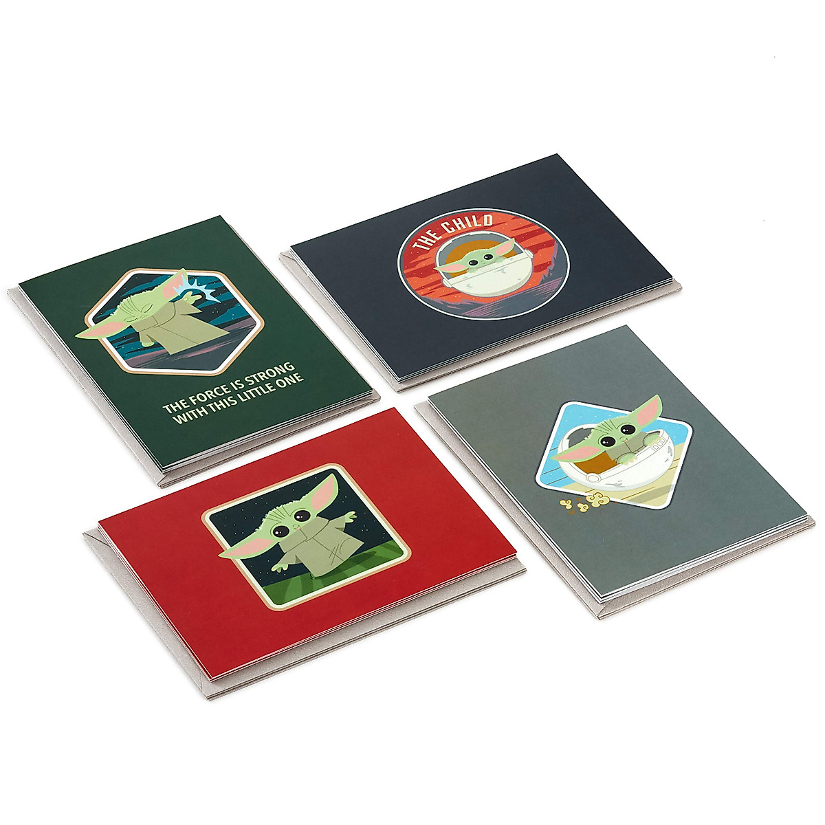 Hallmark Star Wars Valentine's Day Cards for Kids, Baby Yoda (12 Blank Cards with Envelopes) for May the 4th, Thank You, Any Occasion