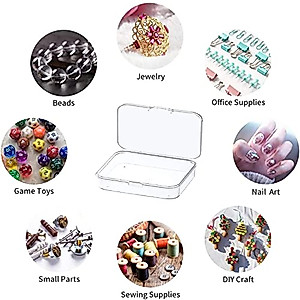 MFDSJ 6 Pcs Mini Plastic Storage Containers Box with Lid, 4.5x3.4 Inches Clear Rectangle Box for Collecting Small Items, Beads, Game Pieces, Business Cards, Crafts Accessories