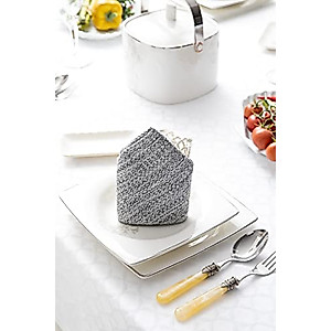 Smyrna Original Turkish Cloth Napkins Set of 6 | 100% Cotton, 18 x 18 Inches | Decorative Boho Table Napkins for Dining Table | Versatile Farmhouse Cloth Napkin for Dinner, Wedding and Parties (Gray)