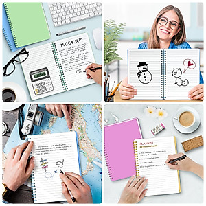 YEEBAY Spiral Notebook, 5.7" x 8.3" College Ruled Notebook with 4 Colors Spiral Journals, 80 Sheets/160 Pages Per Journal with Twin-Wire Binding, Thick Plastic Hardcover and 8mm Ruled Lined