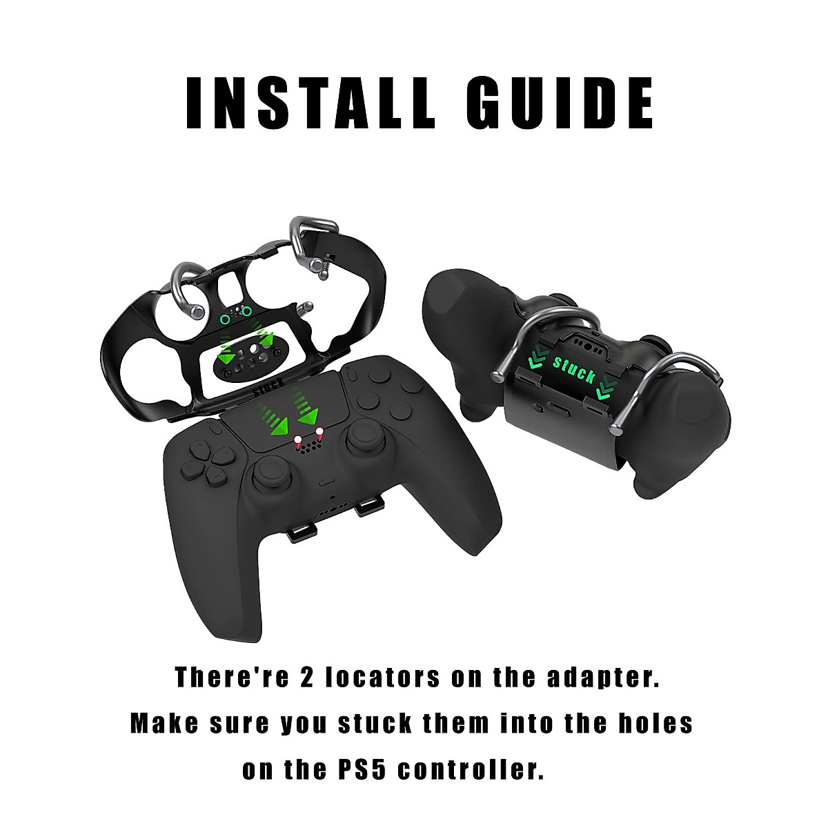 EXknight Leverback V2 Paddles Attachment, Back Buttons Adapter for PS5 Controller | Fit with Thumb Grips (Black)