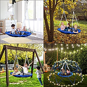 10FT Dome Climber Swing, 45 Inch Saucer Swing for Climbing Dome, 300 LBS Heavy Duty for for Tree Swing Set Backyard Indoor (Swing Only Not Included The Dome Climber)