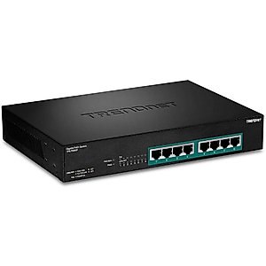 TRENDnet 8-Port Gigabit Full Power Poe+ Switch, 8 x Gigabit PoE+ Ports, 240W Power Budget, 16Gbps Switching Capacity, Rack Mountable, Ethernet Network Switch, Metal, Lifetime Protection, TPE-TG80F