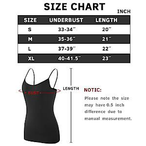 Rosyline 4 Piece Women Camisole Basic Undershirt Adjustable Spaghetti Strap Tank Top Black/Grey/Black/White M