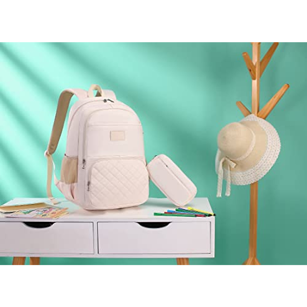 CAMTOP Laptop Backpack 15.6 Inch School BookBag with Pencil Case College Backpacks Teacher Work Travel Casual Daypacks for Teens Girls Women