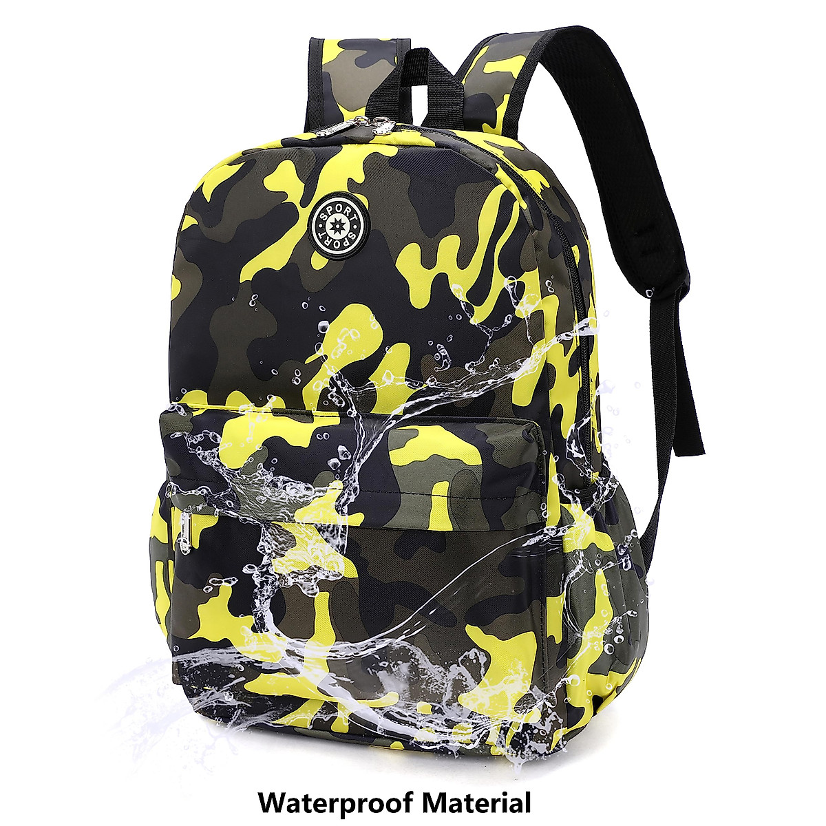 Kids School Backpacks for Boys Girls Elementary Kindergarten Camo School Bags Bookbags for Primary Preschool (Camouflage Yellow, Small)