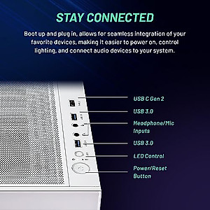 Skytech Gaming Azure PC Desktop – AMD Ryzen 9 7900X3D 4.4 GHz, NVIDIA RTX 4080, 1TB NVME Gen4 SSD, 32GB DDR5 RAM RGB, 1000W Gold PCIE 5.0 PSU, 360mm AIO, 11AC Wi-Fi, Windows 11 Home 64-bit,White
