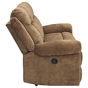 Signature Design by Ashley Huddle-Up Manual Reclining Sofa with Drop Down Table, Storage & USB Outlets, Brown