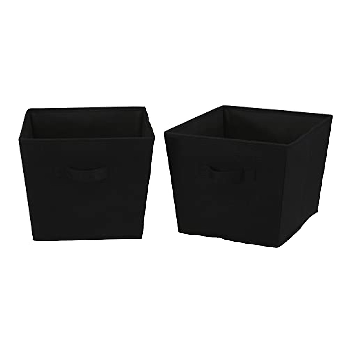 Household Essentials Black Linen Medium Fabric Storage Bins 2 Pack