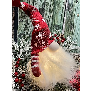 Gerson 7" H Battery Operated Lighted Holiday Plush Gnome Figurine, Assortment of 2