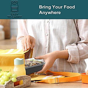 WGCC Meal Prep Containers, 50 Pack Extra-thick Food Storage Containers with Lids, Disposable Bento Box Reusable Plastic Bento Lunch Box, BPA Free, Stackable, Microwave/Dishwasher/Freezer Safe (24 oz)