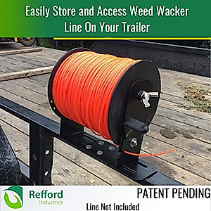 Refford Industries Patent Pending Weed Wacker Line Holder, Holds 5lb Spools Unlike Competitors, Built-in Line Cutter, Upgraded Steel Bolt Locks Spool in Place, Heavy Duty Stainless Steel Bracket