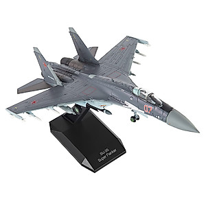 HANGHANG 1/100 Scale SU-35 Attack Plane Metal Fighter Military Model Fairchild Republic Diecast Plane Model for Commemorate Collection or Gifts, Purple