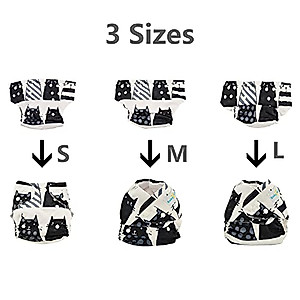 babygoal Reusable Cloth Diapers for Baby Boys, One Size Adjustable Washable Pocket Nappy Covers 6 Pack+ 6pcs Microfiber Inserts+4pcs Bamboo Inserts 6FB15
