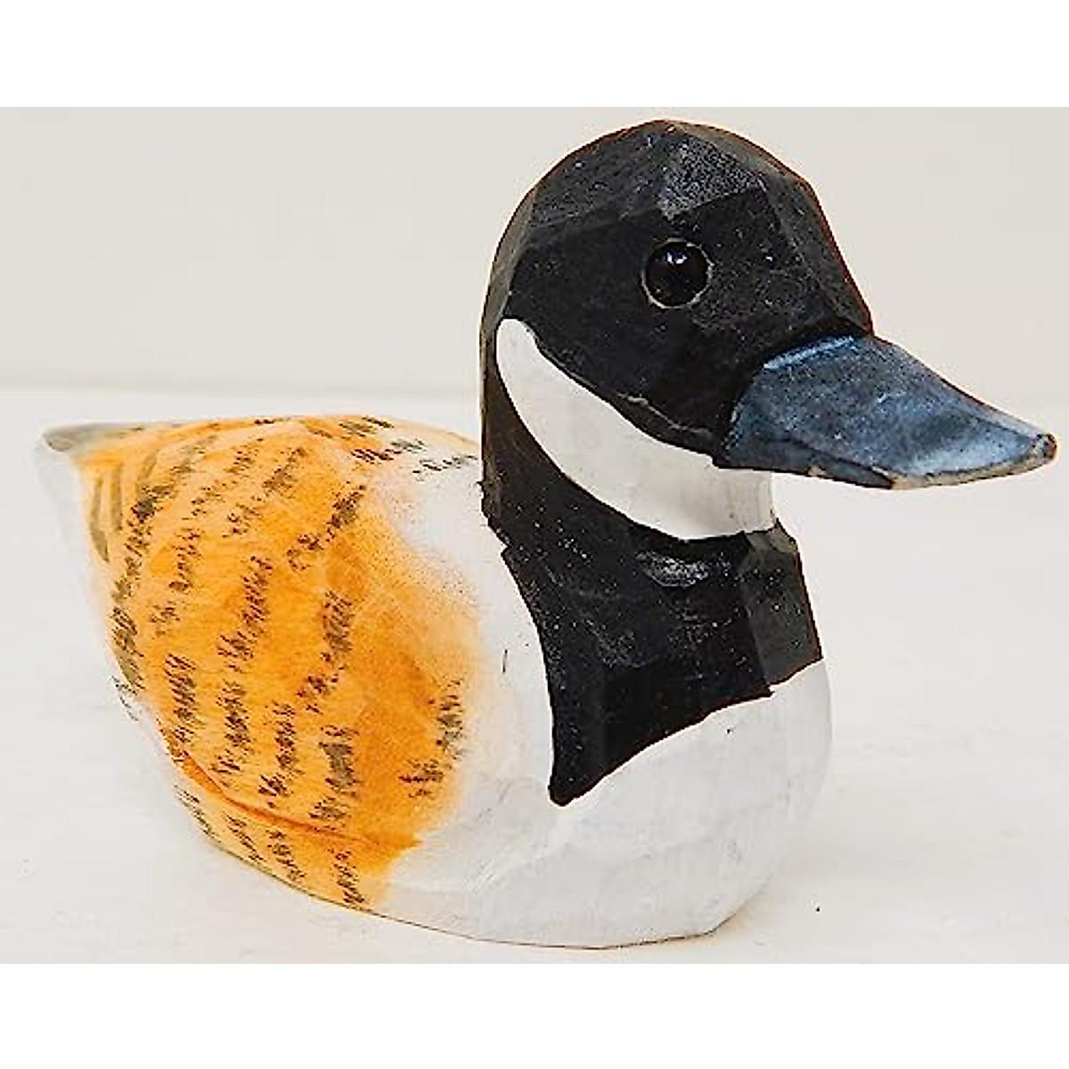 Selsela Canada Goose Figurine Decoration Handmade Wooden Statue Duck Art Decoy Carved Bird Geese Branta Small Animal Collectible
