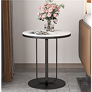 CZDYUF Sofa Side Table Small Coffee Table Rock Slab Small Round Table Living Room Sideboard Small Household Coffee Table (Color : Gray, Size : 55 * 50cm)