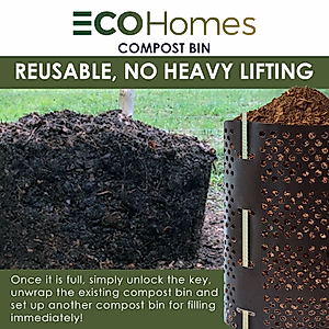 ECOHomes 100 Gallons Expandable Outdoor Compost Bin | Compact & Easy to Setup Garden Compost System - Adjustable Waste Composting Caddy Bin Suitable for Backyard, Lawn & More