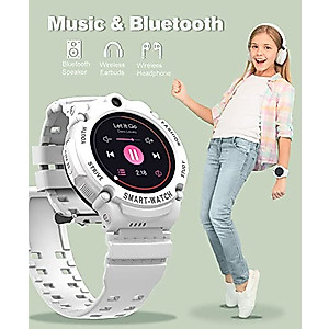 PTHTECHUS Kids Smart Watch with SIM Card, 4G GPS Tracker Watch for Kids, Combines Phone Video Voice and Wi-Fi Call, Wrist Watch Suitable for 8-16 Boys Girls Birthday Gifts