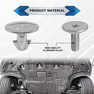 Engine Lower Cover Pin Screws, 6PCS Radiator Engine Access Cover Pin Clip Screw 90674-TY2-A01 and 2PCS Lower Engine Cover Bolt 90105-TBA-A00, Compatible with Honda Accord CRV Civic(1 Set, 8Pcs)