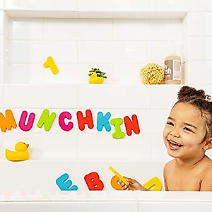 Munchkin® Play and Learn Toddler Bath Toys Set - Includes Foam Alphabet Letters, Numbers and Bath Crayons