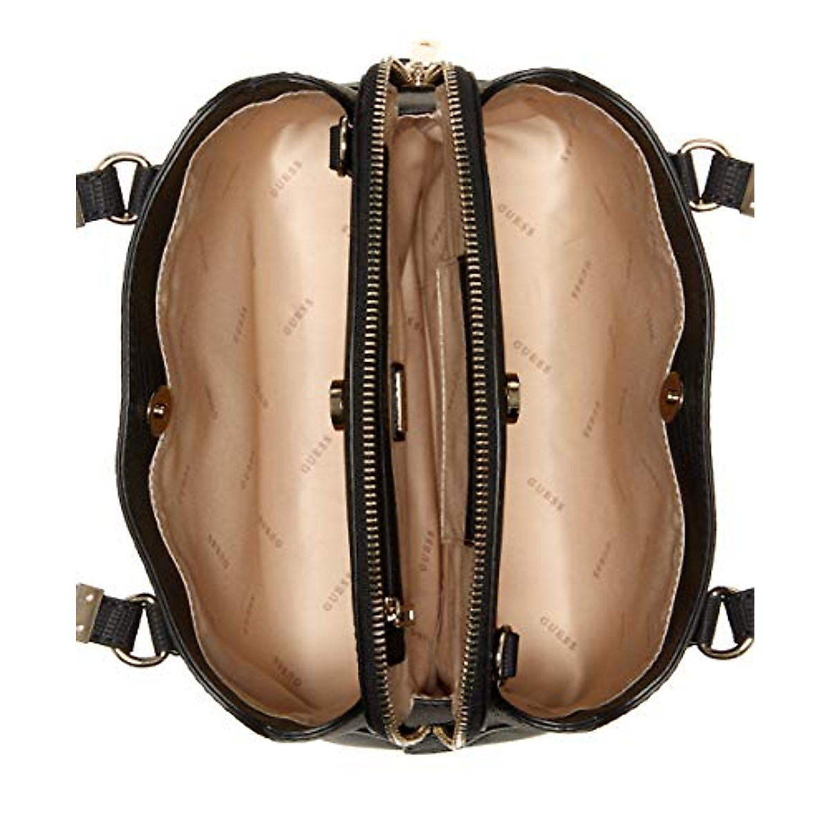 GUESS womens Satchel, Satchel Shoulder Bag, Black, One Size US