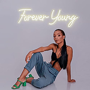 Forever Young Neon Sign With Dimmable Neon Night Wall Decor For Wall Art Decor For Girls Birthday Party Wedding Living Room Office Bar Bedroom Decor Reusable Warm White