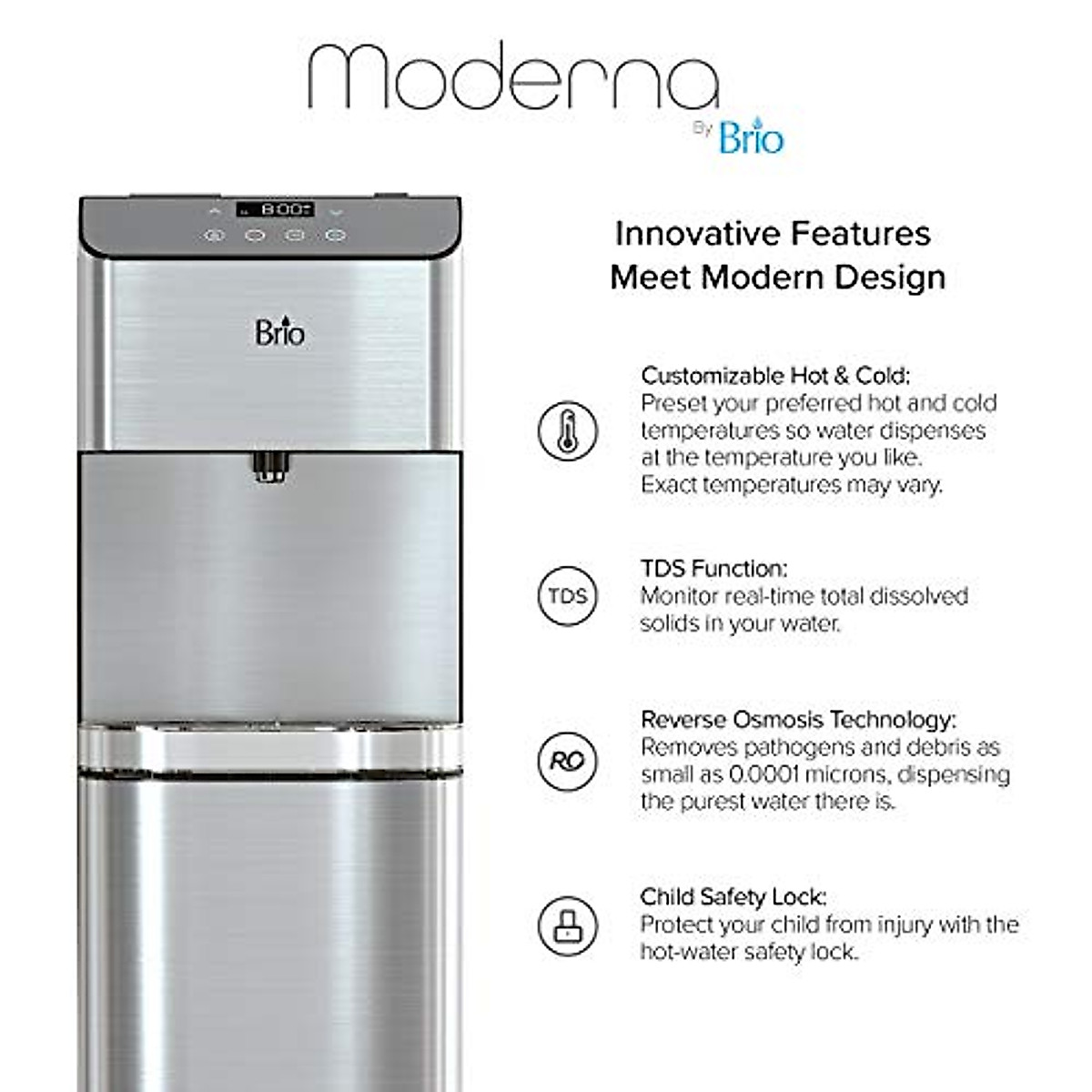 Brio Moderna Reverse Osmosis Bottle-Less Water Cooler