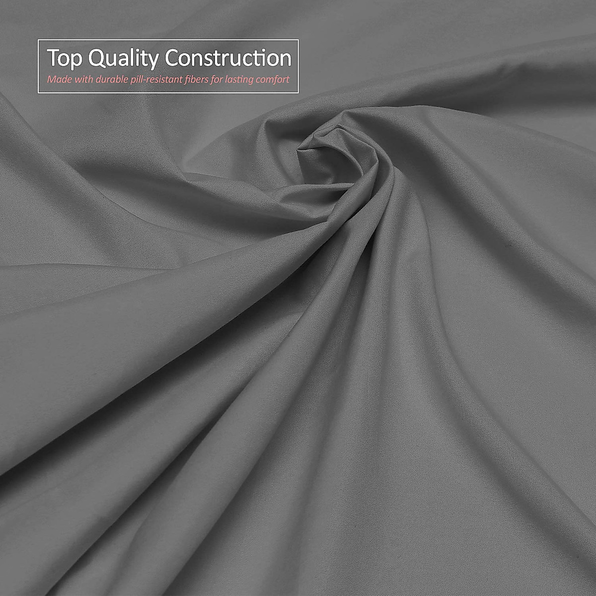 Nestl Full Size Sheet Sets - 6 PC Soft Microfiber Deep Pocket Full Sheet Set - Shrinkage and Fade Resistant Bedding Sheets & Pillowcases - Full, Dark Gray