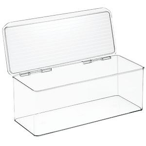 iDesign Recycled Plastic Stackable Pantry Storage Bin with Lid – Clear