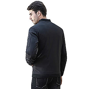 sandbank Men's Slim Fit Lightweight Softshell Flight Bomber Jacket Coat (US XS, Black #2)