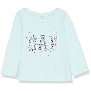 GAP Baby Girls Long Sleeve Logo T-Shirt T Shirt, Ballerina Blue, 5T US