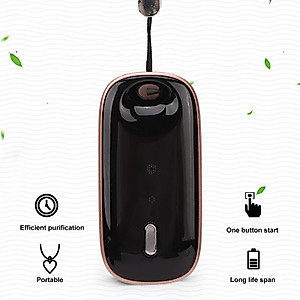 Portable Air Purifier Necklace, Wearable Negative Ionizer Air Cleaner Ultra Quiet Hanging Neck, Multifunctional Portable Air Freshener for Travel Party Kids Pet (Gold)