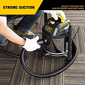 STANLEY 4 Gallon Wet Dry Vacuum, 4 Peak HP Stainless Steel 3 in 1 Shop Vacuum Blower with Powerful Suction, Vacuum for Job Site, Garage, Basement, Workshop, Top Handle, Portable Wet Dry Vac SL18301-4B