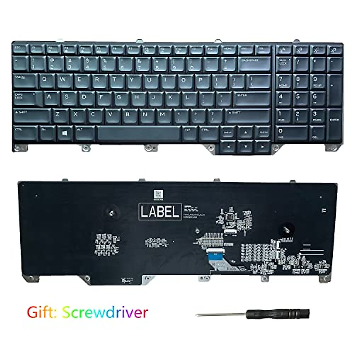 Sierra Blackmon Laptop Replacement Keyboard Compatible for Alienware DELL Alienware Area-51m R1 R2 A51m Perkey RGB Backlit Keyboard Series Black US Layout
