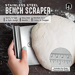 Sourdough Start Kit - Sourdough Bread Baking Supplies with Banneton Bread Proofing Basket Bowl, Cloth, Whisk, Bread Lame, Dough Scraper, 2 Brushes - Sourdough Starter Kit Bread Making & Baking Tools