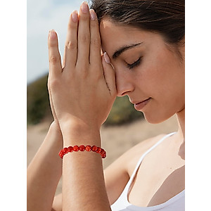 YANCHUN Carnelian Necklace Bracelet Set Red Jewelry for Women Healing Crystal Necklace Beaded Bracelets Lucky Red Jewelry Gifts