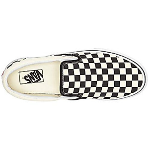 Vans Women's Classic Slip On Trainers, Black/White/Checkerboard, 7 Women/5.5 Men
