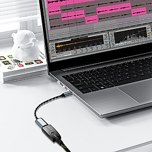 EBXYA USB Guitar Cable 10 Ft, Gold Plated 1/4 Inch Plug to USB Interface Cable Professional Guitar Bass to PC USB Recording Cord Adaptor 3M/10 Feet