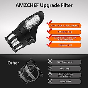 Juicer Machines Cold Pressed, AMZCHEF 3" Wide Chute Slow juicer, High Nutrition Juicer Slow Masticating with 2-Speed Modes & Reverse Function (Gray)