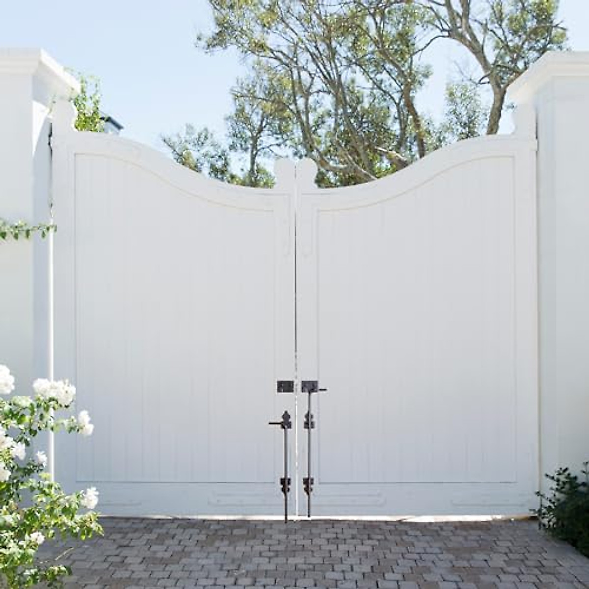 24 Inch Heavy Duty Cane Bolt Gate Drop Rod Gate Hardware,Solid Steel Gate Ground,Wooden Fence Latch for Gates, Metal Gates Doors Stopper for Gate Ground,Black Finish