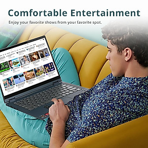 Lenovo IdeaPad Flex 5 2-in-1 Touchscreen Laptop, 14” FHD Display, AMD Ryzen 3 5300U, 4GB RAM, 128GB SSD, Backlit KB, FP Reader, Webcam with Shutter, Wi-Fi 5, Blue, Win 11, 128GB USB Card (Renewed)