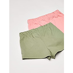 The Children's Place Baby Girls' Shorts 2-Pack, Rose/Olive, 2T