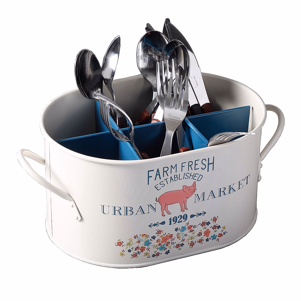 Urban Market by Gibson Life on the Farm Flatware, compartmental Caddy, Cadddy, Linen