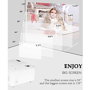 Luby Portable Movie Projector with Free Projector Screen Perfect for Fun Camping Neighborhood Gathering Backyard Movie