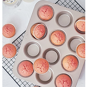 CHEFMADE 12-Cup Round Muffin and Cupcake Pan, Non-Stick Bakeware