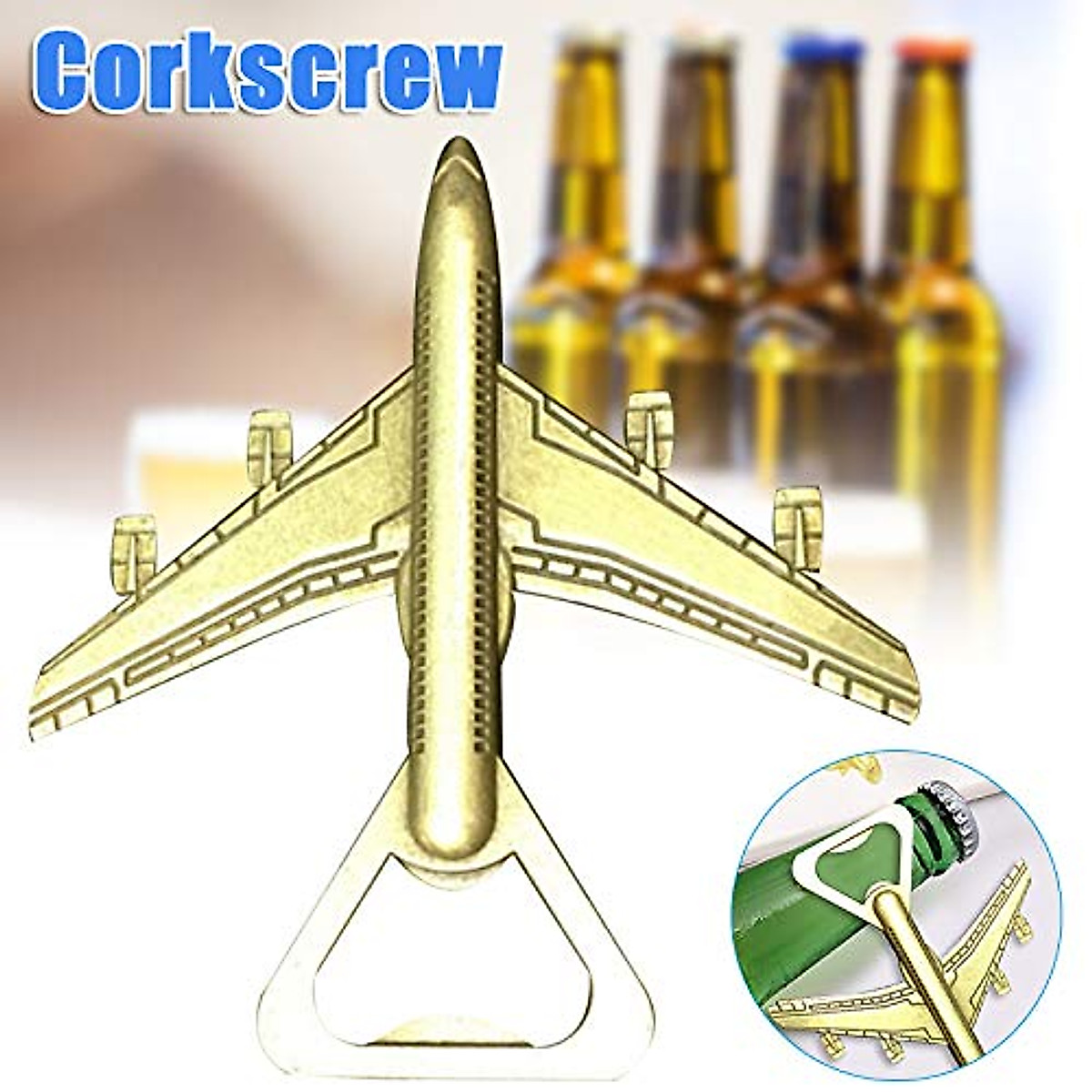 Airplane Bottle Opener Aviation Gifts for Pilot Airplane Decor Birthday Gift for Veteran Plane Beer Bottle Opener