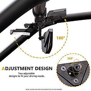 UTV Rear View Mirror, RZR Center Rearview Mirror 1.5"-2" Roll Bar Mount Compatible with Polaris RZR General, Pioneer, Talon, Can Am Commander Maverick X3, Kawasaki, Arctic Cat Wildcat