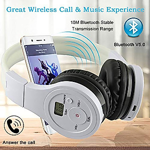 EXMAX Wireless Over Ear Stereo Bluetooth Headphones Headsets Music Payer Receiver Noise Reduction Canceling FM Safety Earmuffs Hearing Protection AUX Audio Cable for Lawn Mower Walking Parents Travel